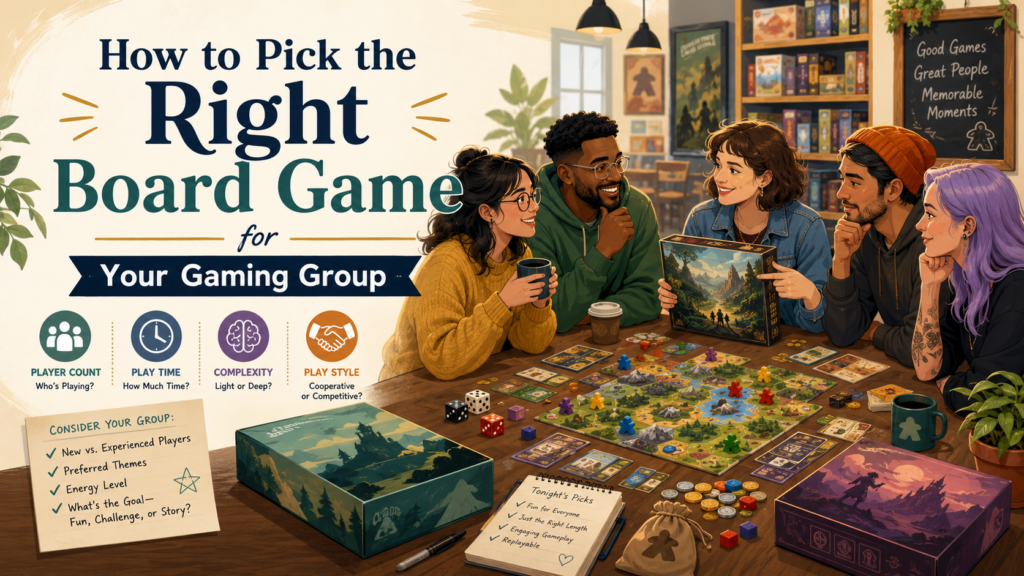 How to pick a board game for your gaming group - Three Mountain Games